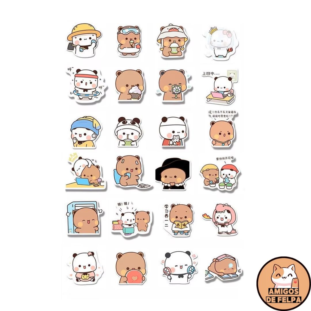 Set 25 stickers de Bubu y Dudu – Amigos de Felpa
